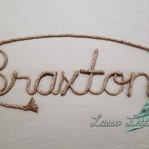 7 LETTER Name Western/nautical Rope Name Art, WITH BANDANNA - Etsy