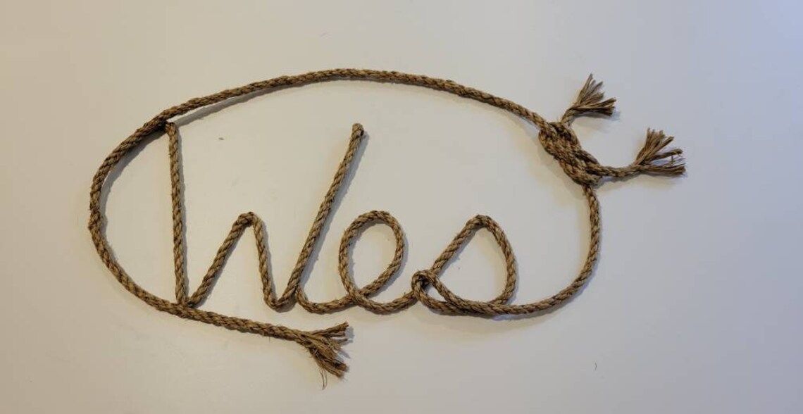 3 LETTER Rope Name Sign Western Rope Name Nursery Name Crib - Etsy