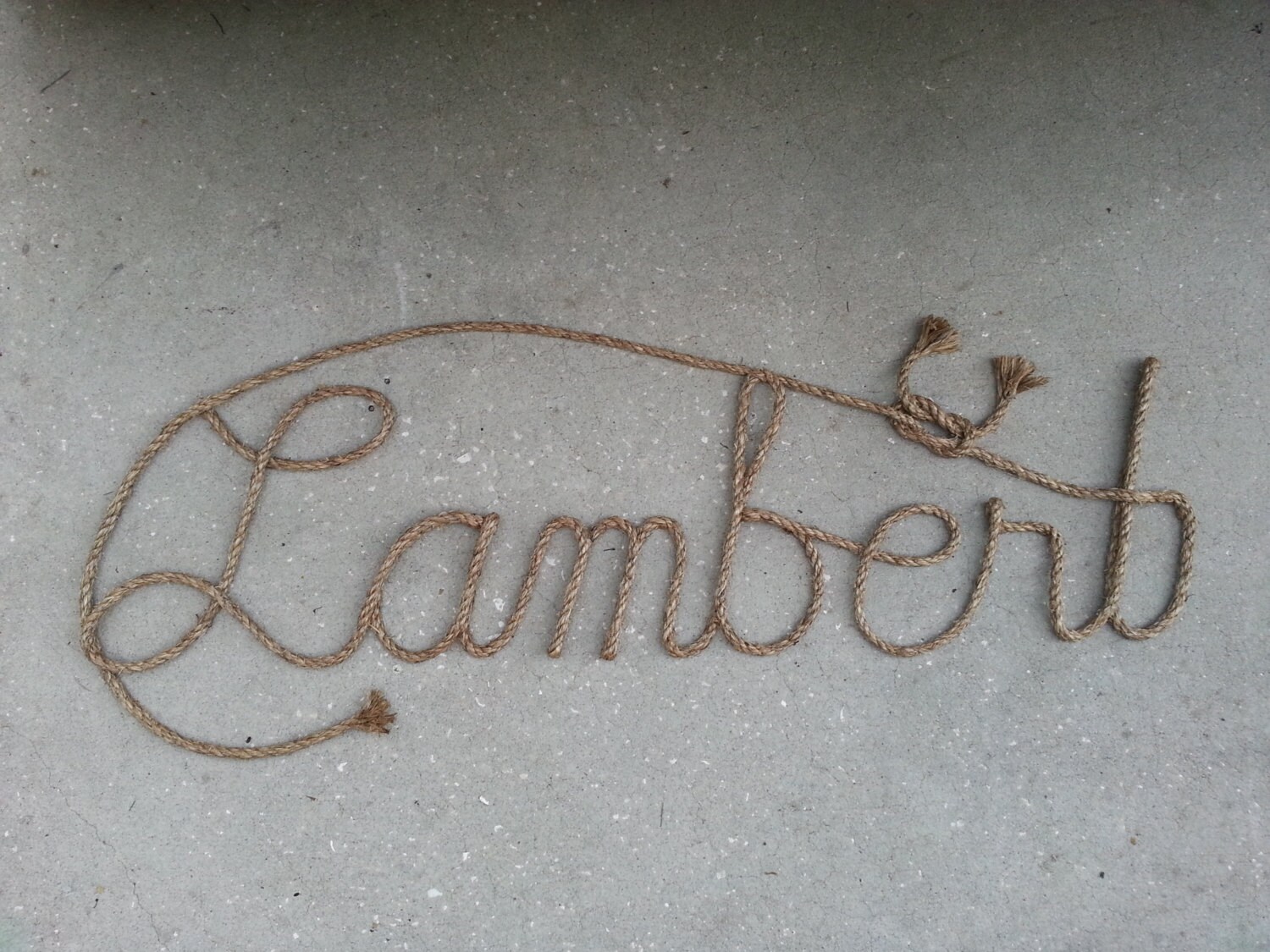 7 LETTER Rope Name Sign Western Rope Name Art WITH BANDANNA | Etsy