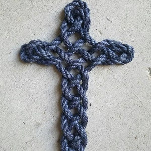Rope Cross, Twisted Rope Cross, Wall Cross, Religious Home Decor, Rope ...