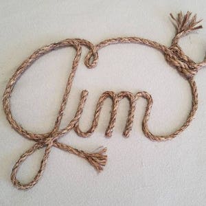 3 LETTER Rope Name Sign, Western Rope Name, Nursery Name, Crib Name ...