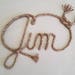 3 LETTER Rope Name Sign, Western Rope Name, Nursery Name, Crib Name ...