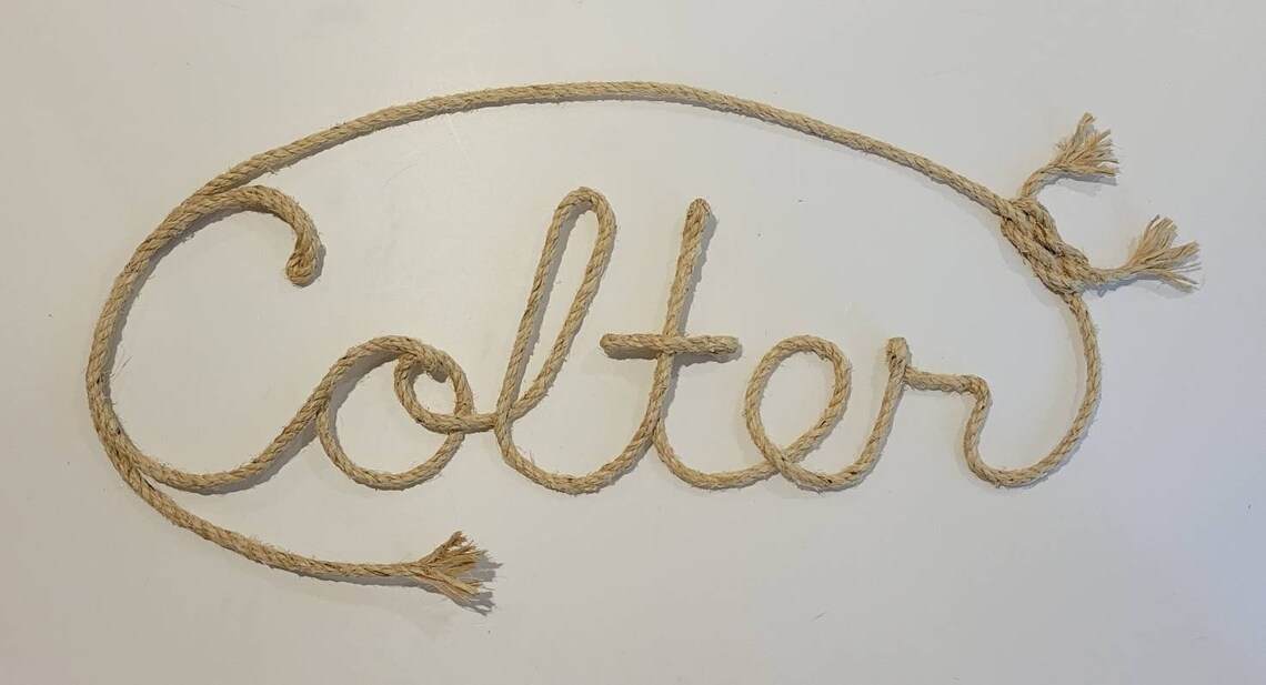 6 LETTER Rope Name Sign Western/nautical Rope Name Nautical - Etsy
