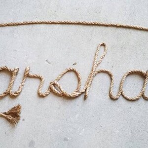 8 LETTER Rope Name Sign, Western Rope Name Art WITH BANDANNA, Western ...