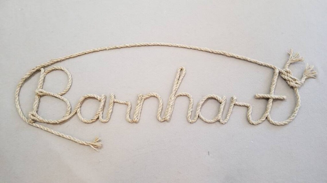 8 LETTER Rope Name Sign Western Nautical Rope Name Art | Etsy
