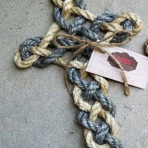 Rope Cross, Twisted Rope Cross, Wall Cross, Rustic Home Decor ...