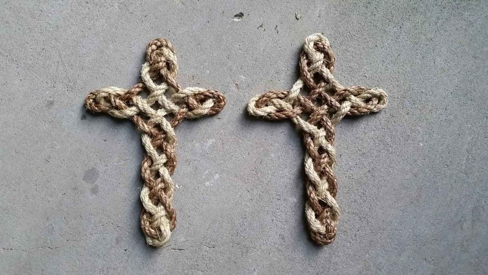 Cruz de cuerda Cruz de cuerda retorcida Cruz de pared | Etsy