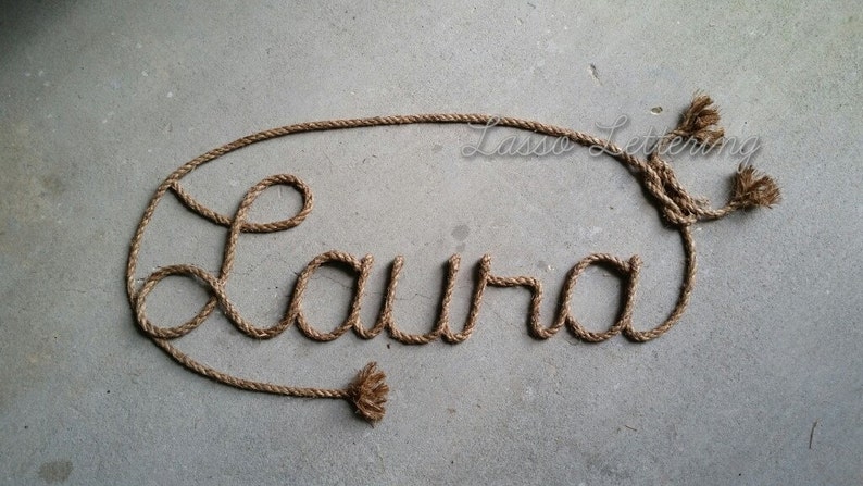 5 LETTER Rope Name Sign Western/nautical Rope Name Art | Etsy