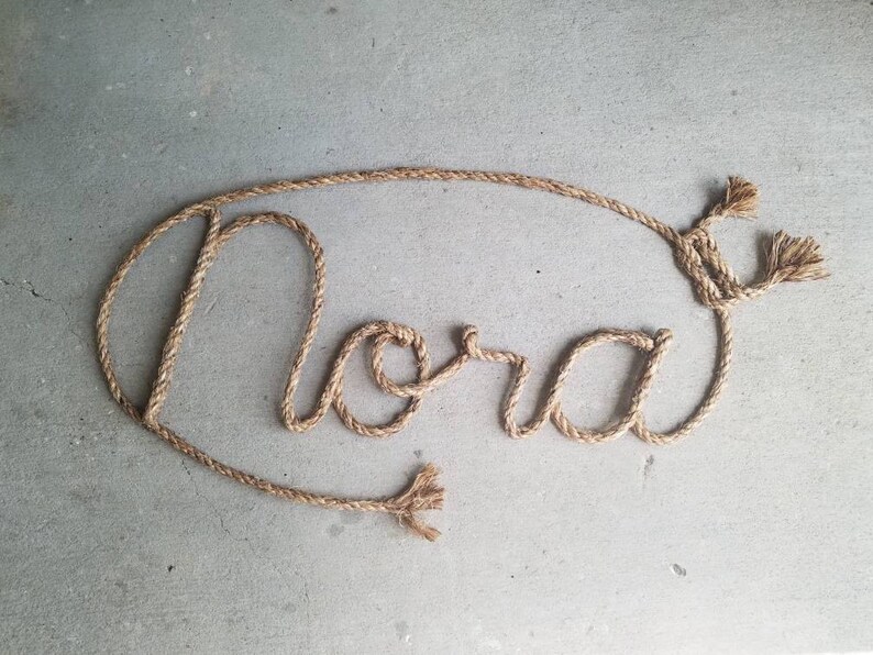 4 LETTER Rope Name Sign Western/nautical Rope Name Art - Etsy