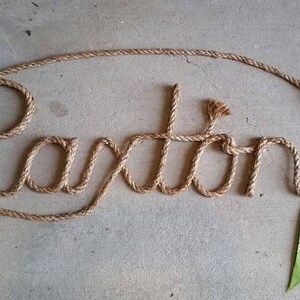 6 LETTER Rope Name Sign, Western Rope Name Art WITH BANDANNA, Cowboy ...