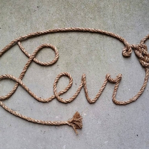 4 LETTER Rope Name Sign Western/nautical Rope Name Art - Etsy