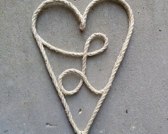 Western Rope Art: Initial Heart | Etsy