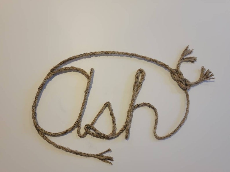 3 LETTER Rope Name Sign Western Rope Name Nursery Name Crib - Etsy