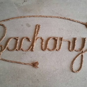 7 LETTER Rope Name Sign, Western Rope Name Art, Personalized Name Sign ...
