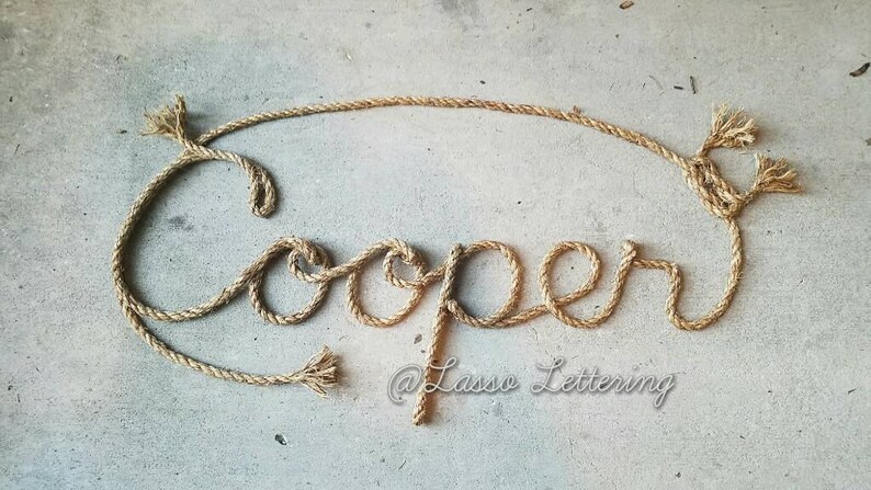 6 LETTER Name Western/nautical Rope Name Art - Etsy