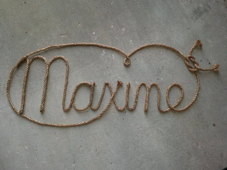 6 LETTER Rope Name Sign Western/nautical Rope Name | Etsy