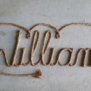 7 LETTER Rope Name Sign, Western Rope Name Art, Personalized Name Sign ...