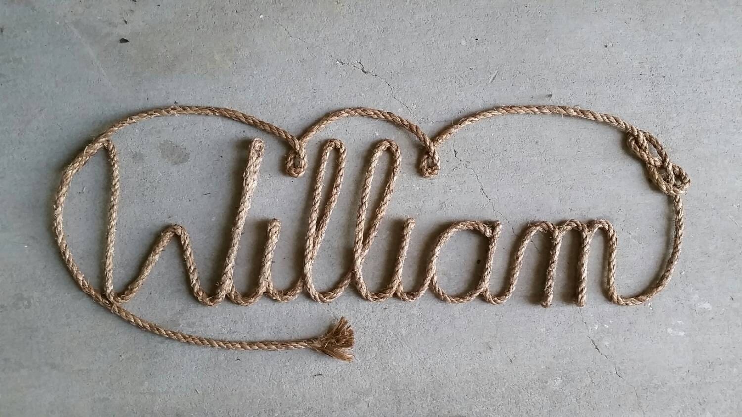 7 LETTER Rope Name Sign Western Rope Name Art Personalized | Etsy