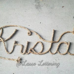 6 LETTER Rope Name, Western/nautical Rope Name Art, Nursery Decor, Crib ...
