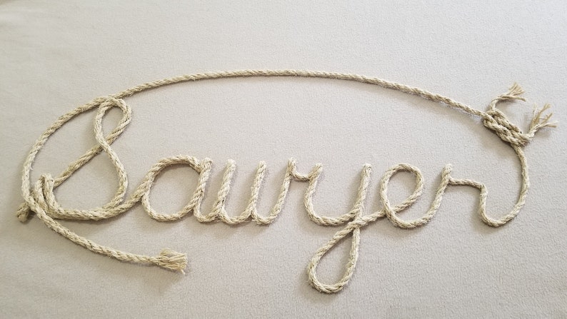 7 LETTER Name Western/nautical Rope Name Art - Etsy