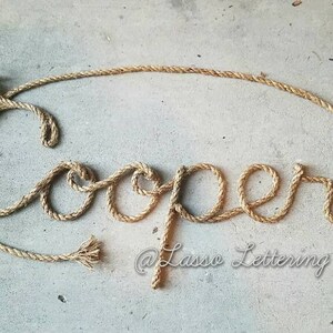 6 LETTER Rope Name, Western/nautical Rope Name Art, Nursery Decor, Crib ...