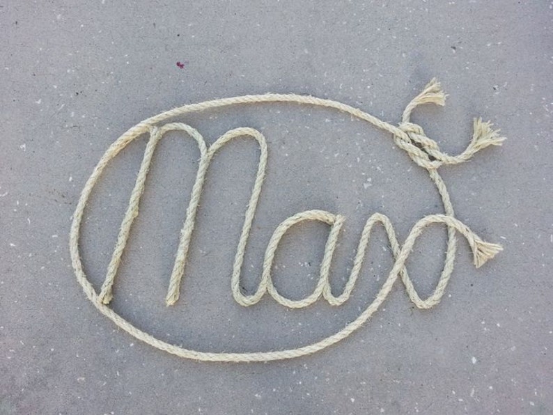 3 LETTER Name Western/nautical Rope Name Art - Etsy