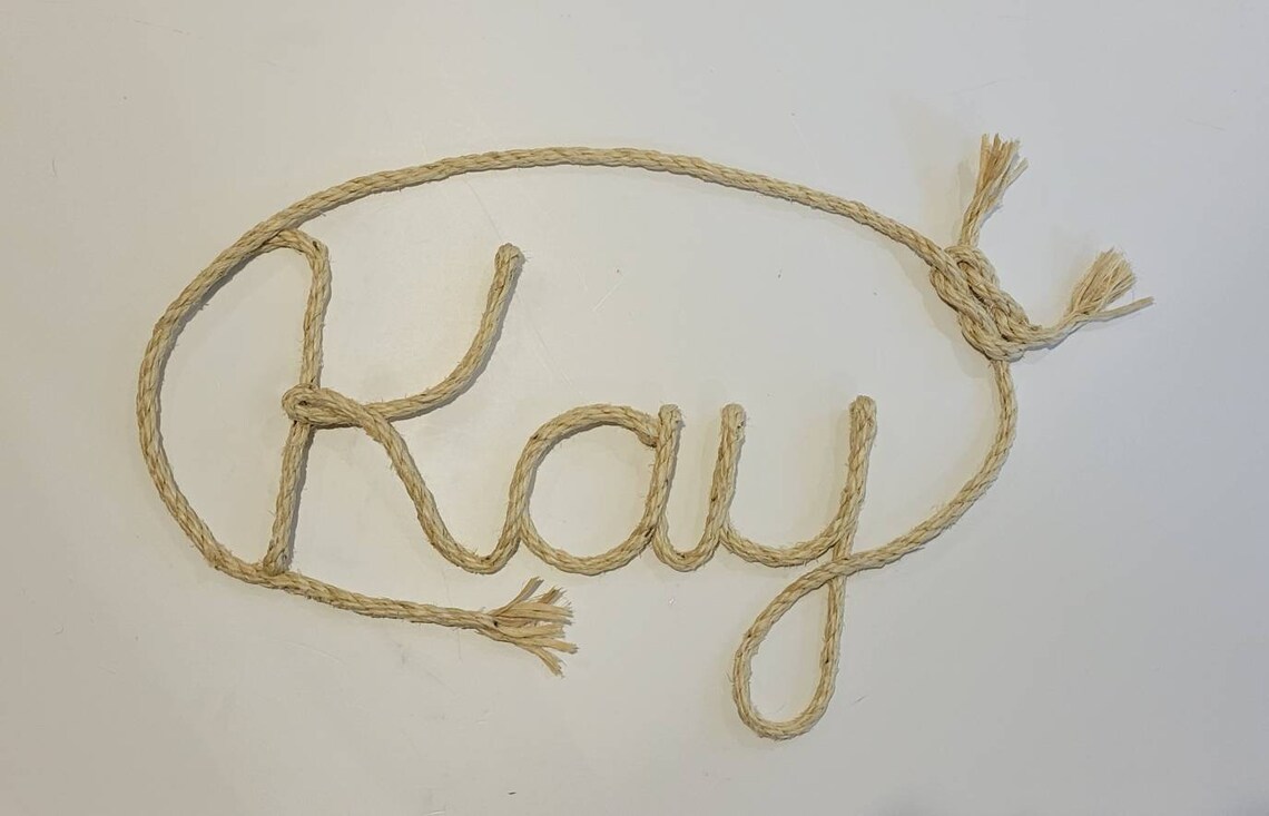 3 LETTER Rope Name Sign Western Rope Name Nursery Name Crib - Etsy