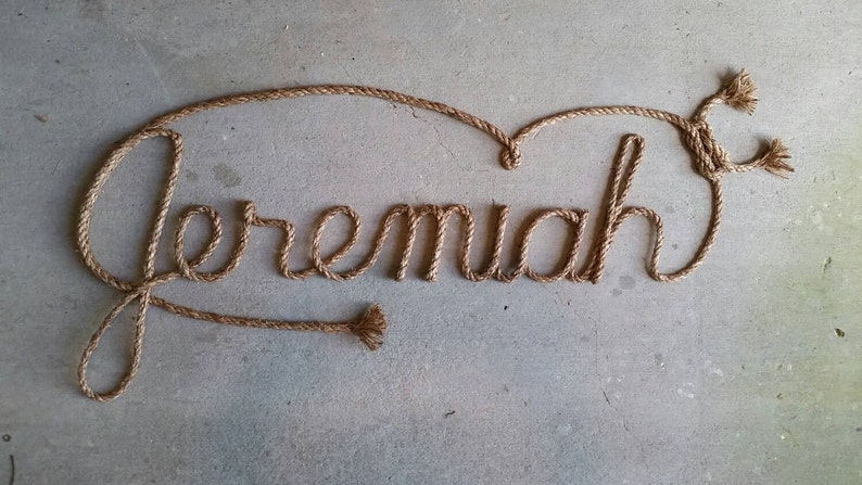 8 LETTER Rope Name Sign Western Nautical Rope Name Art | Etsy