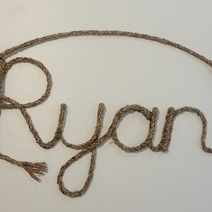 4 LETTER Rope Name Sign, Western/nautical Rope Name Art, Cowgirl Name ...