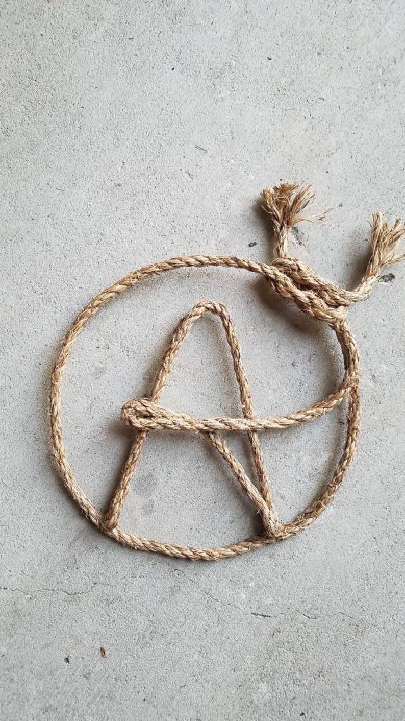 Western Rope Letter Sign: Initial Lasso Western Decor Rustic - Etsy