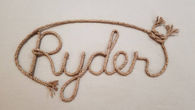 5 LETTER Rope Name Sign Western/nautical Rope Name Art Lasso - Etsy