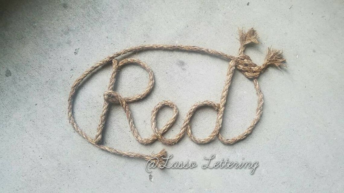 3 LETTER Rope Name Sign, Western Rope Name, Nursery Name, Crib Name ...