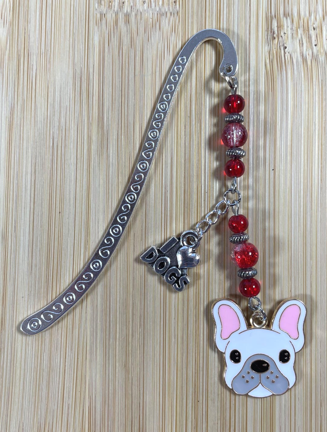Frenchie Dog Puppy Red French Bulldog Book Hook Charm Bookmark/plant ...
