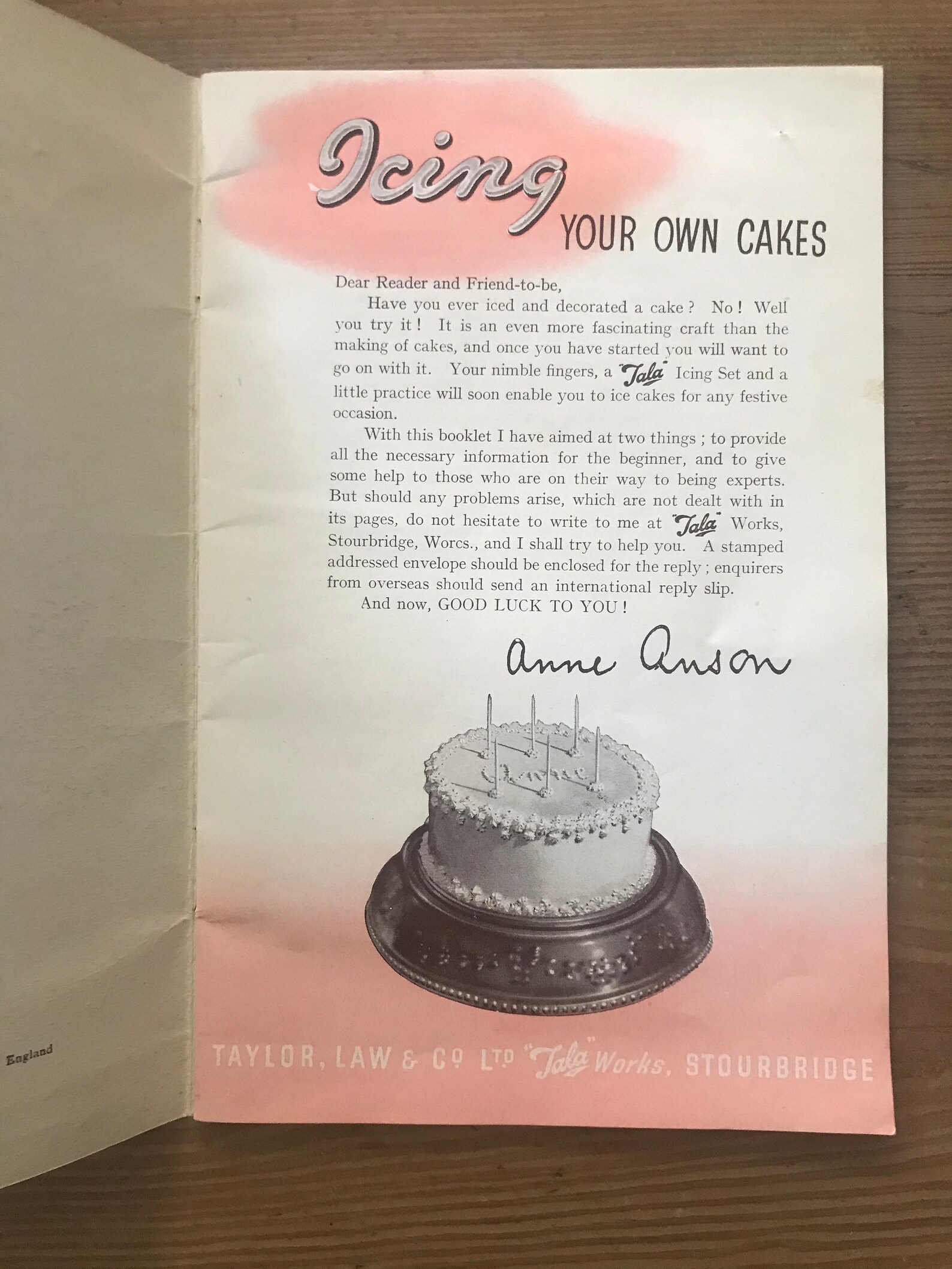Vintage How to Ice a Cake Book Let Anne Anson Show You “tala” Icing ...