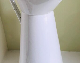 White Enamel Pitcher | Etsy