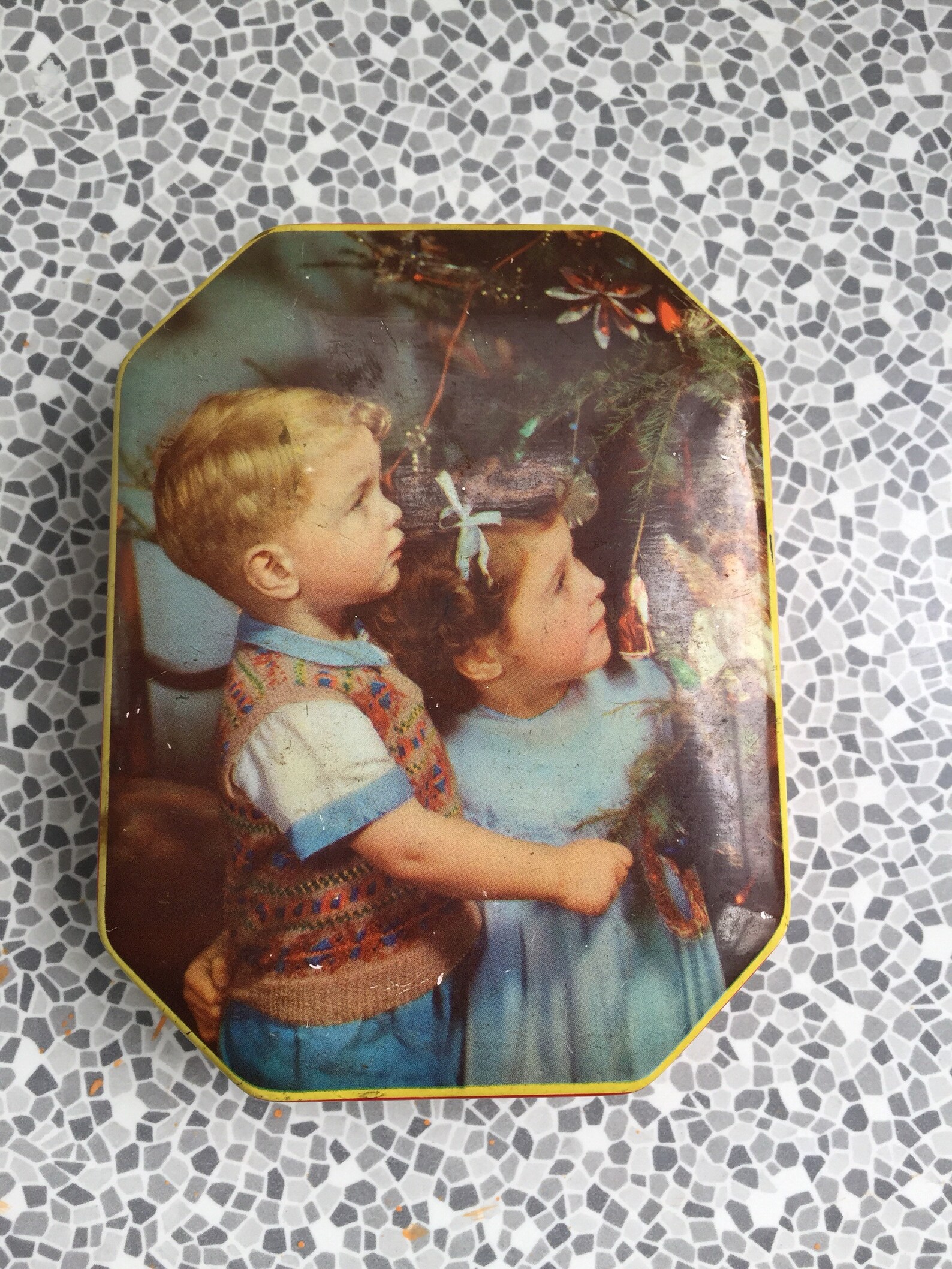 Vintage Blue Bird Toffee Tin With Christmas Image Made in | Etsy
