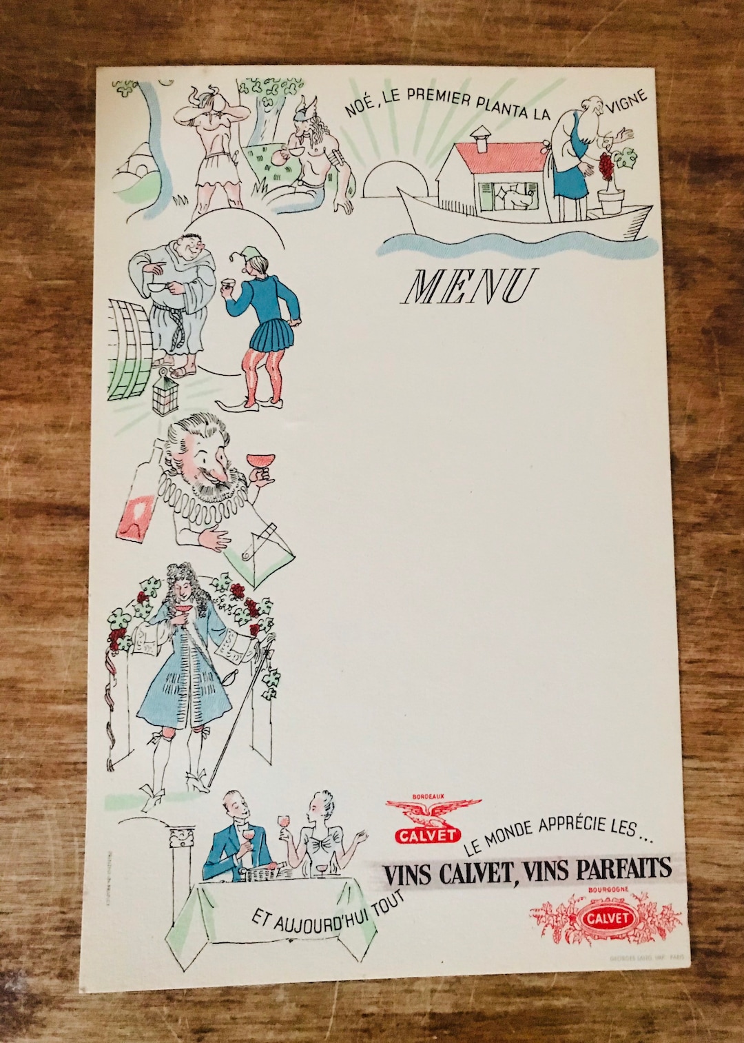 Vintage French Paper Menu Blank Menu - Etsy