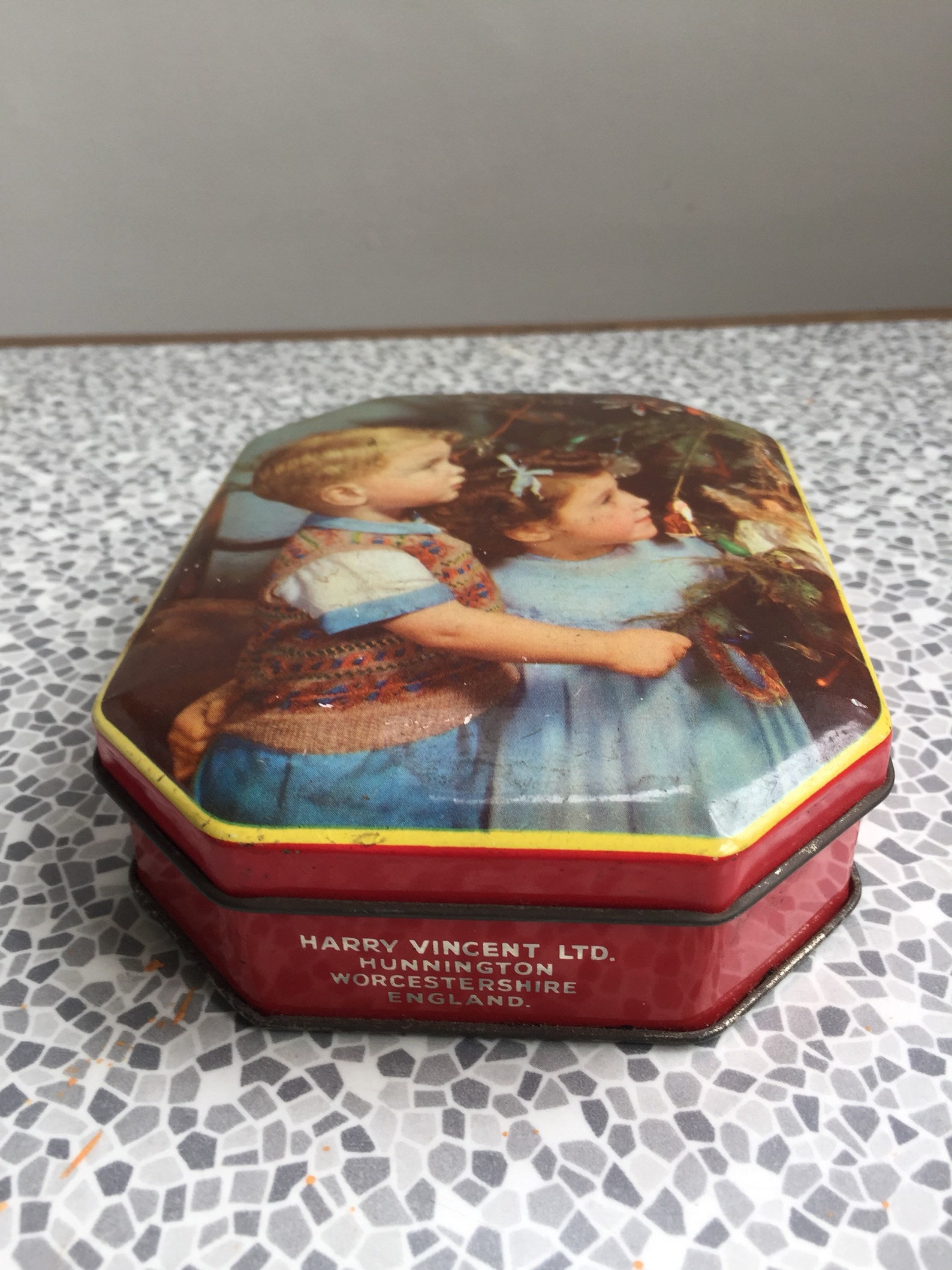 Vintage Blue Bird Toffee Tin With Christmas Image Made in | Etsy