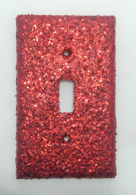 Ruby Red Glitter Single Light Switch Cover / Outlet Cover / | Etsy