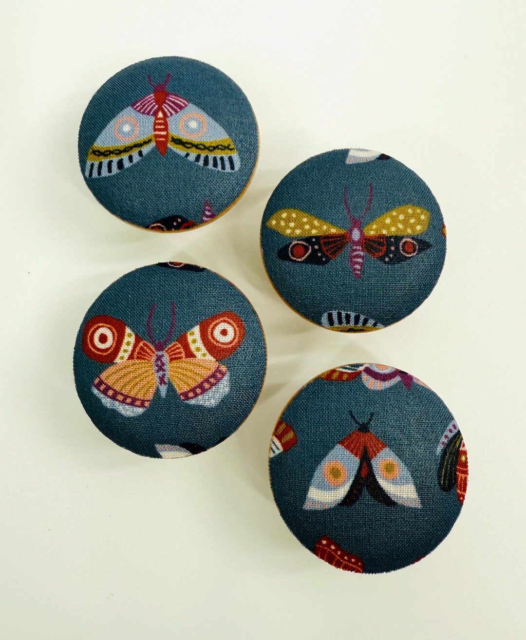 Moths Fabric Drawer Knob Pulls, Set of 4, Woodland Nursery Decor - Etsy