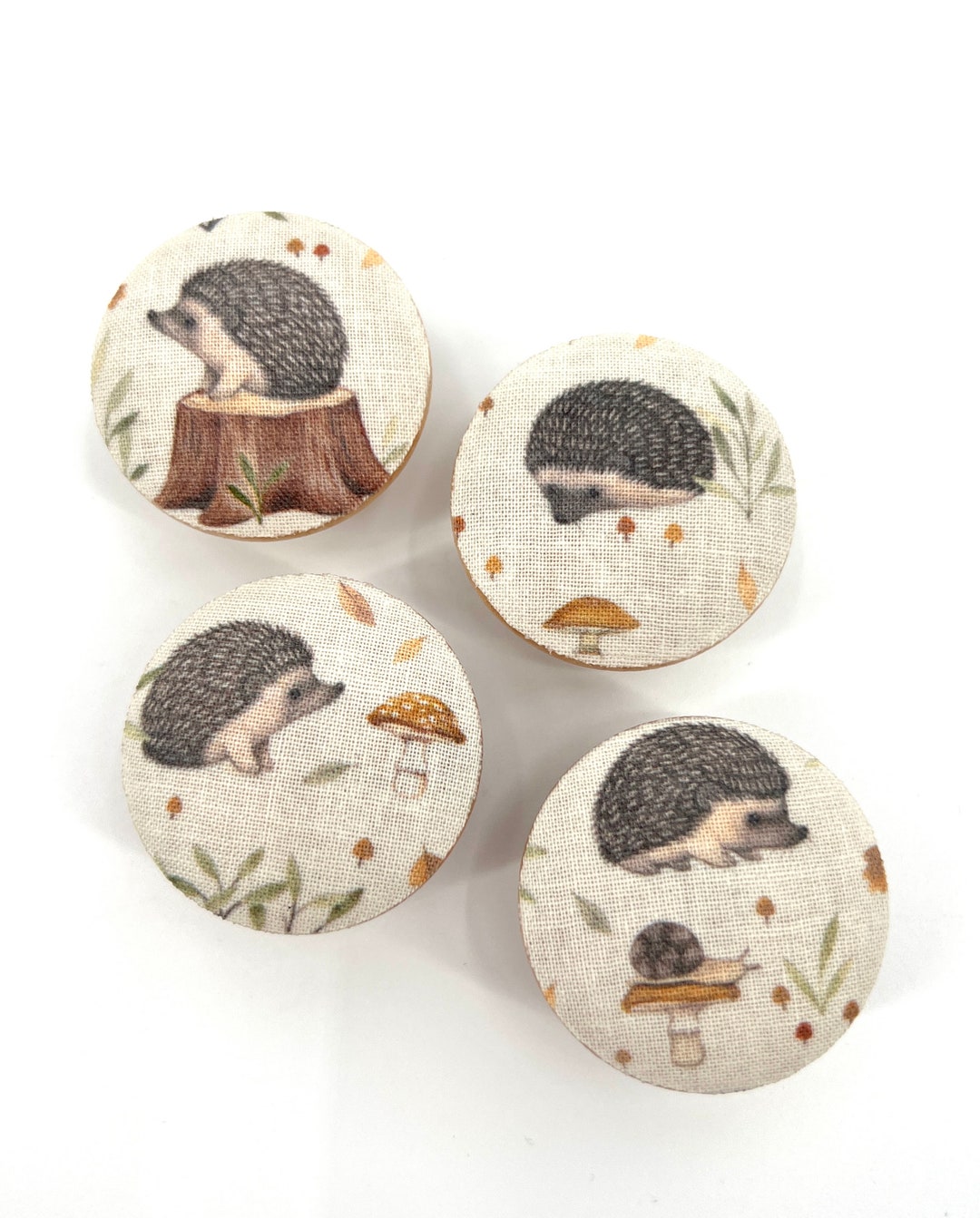 Hedgehog Fabric Drawer Knob Pulls - Set of 4 - Nursery Decor - Etsy