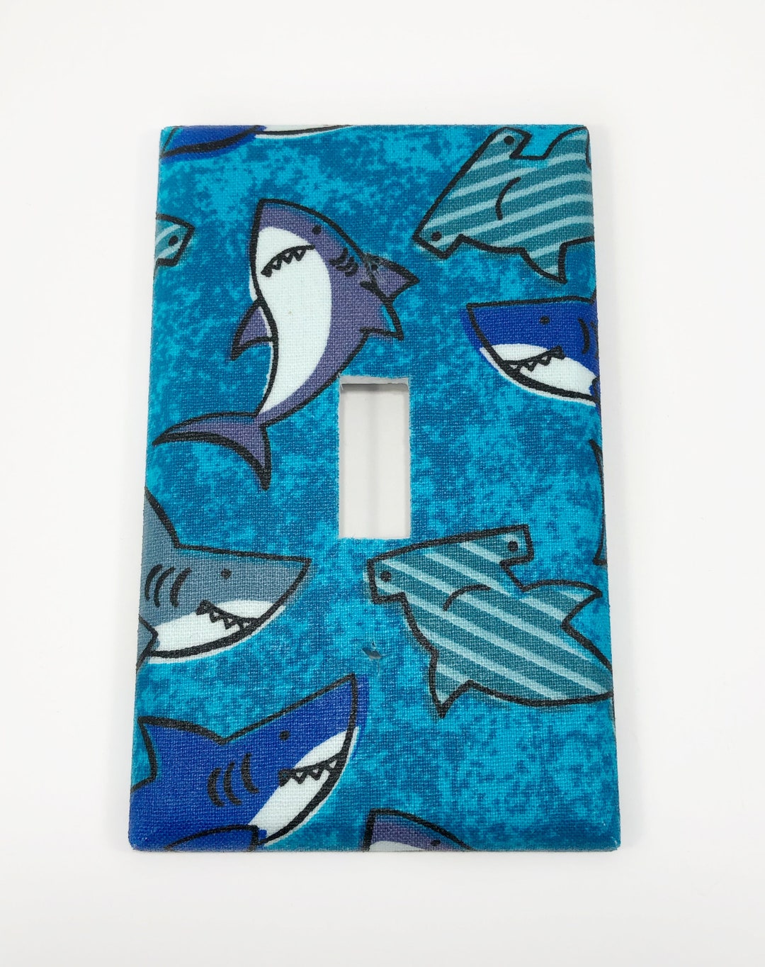 Sharks Fabric Light Switch Cover: Nautical Nursery Decor - Etsy