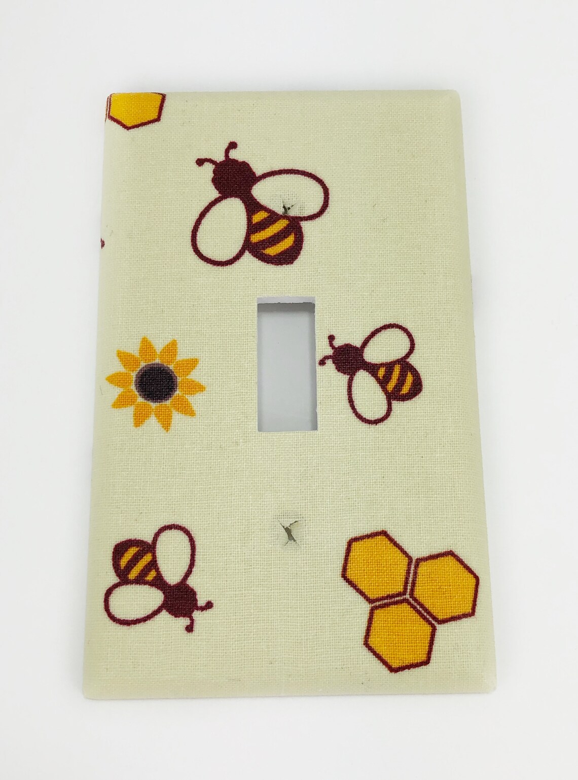 Honey Bees Fabric Covered Single Light Switch Cover Switch Plate ...