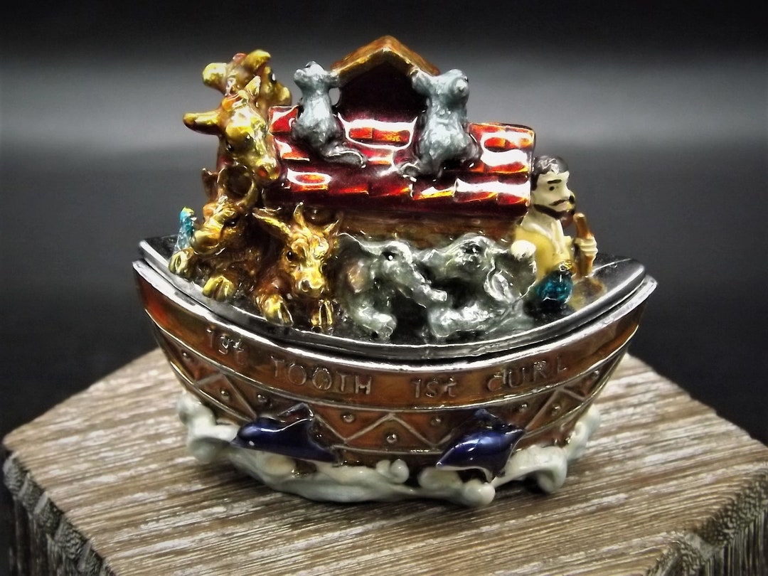 Noah's Ark First Tooth First Curl Keepsake enameled Box - Etsy Österreich