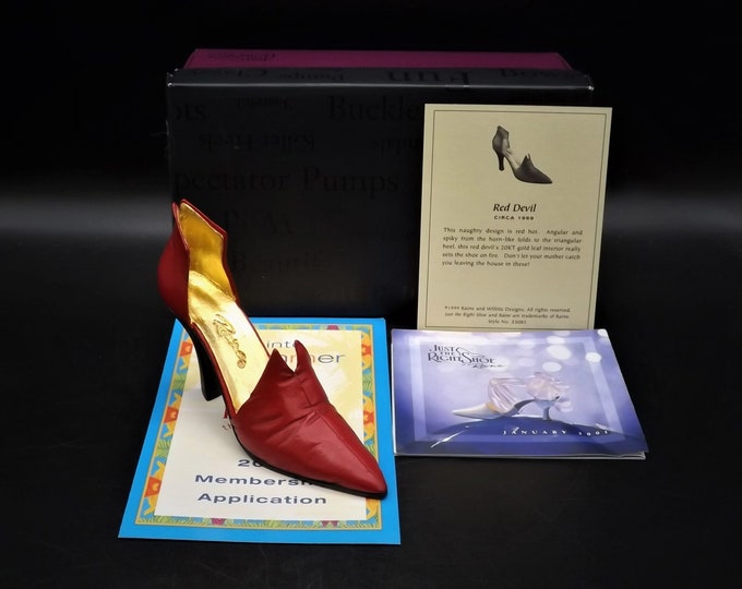 Vintage Just the Right Shoe by Raine red Devil Shoe Collectible With ...