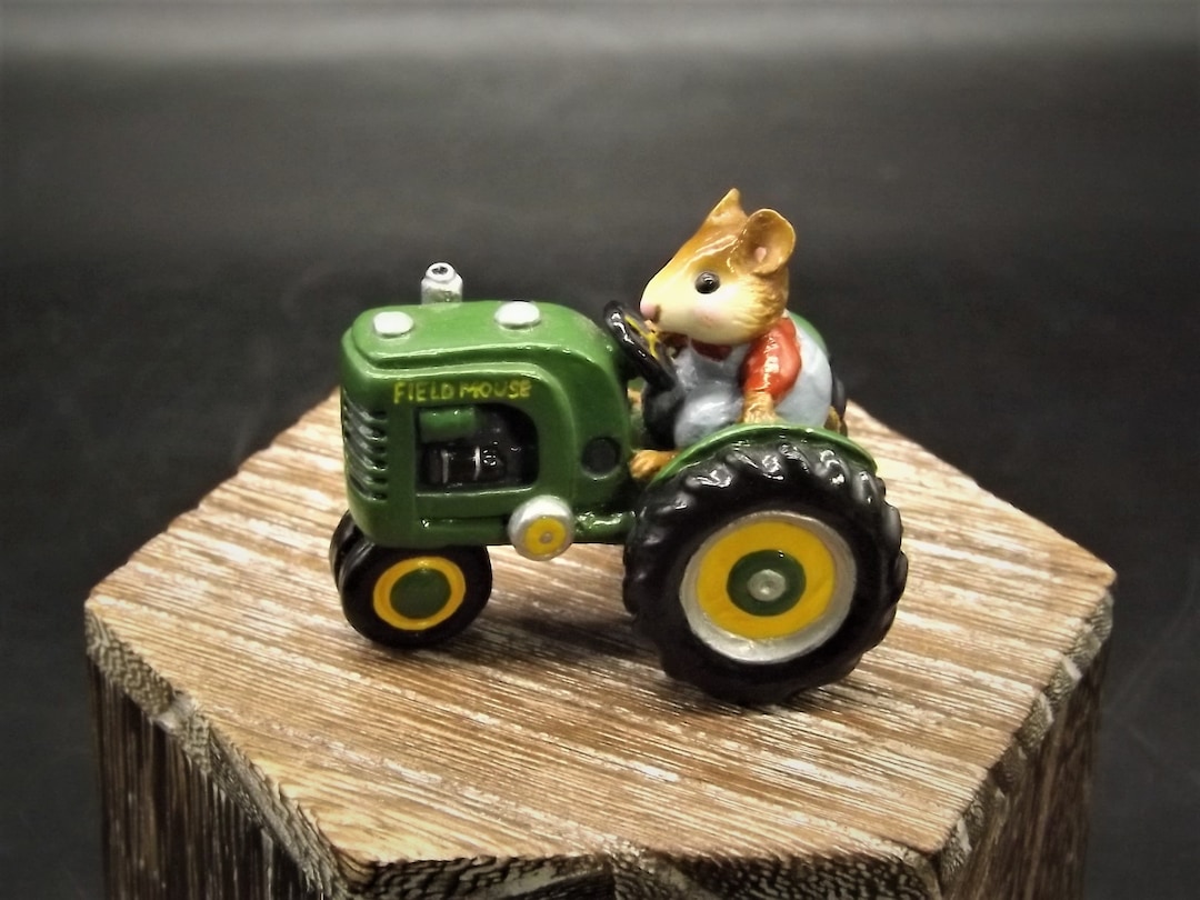 Vintage M-133 Wee Forest Folk field Mouse Hand Painted Mouse Driving a ...