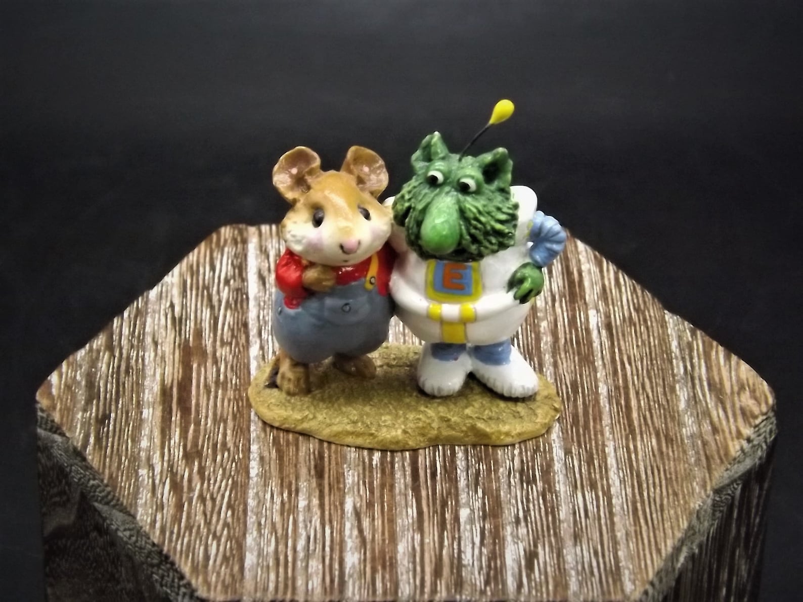 Vintage BK-01A Wee Forest Folk "tom & Eon" Hand Painted Mouse and Alien ...