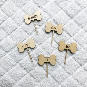 Personalized Dog Cupcake Topper With Name, Custom Dog Birthday Wood ...