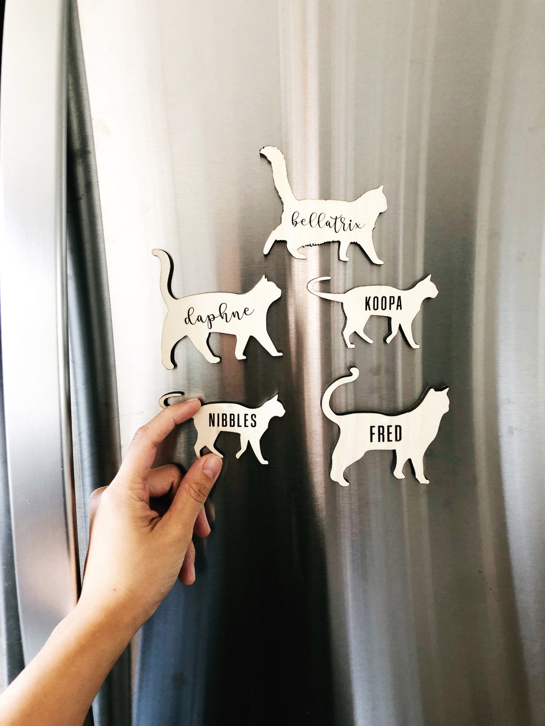 Personalized Cat Magnet: Custom Pet Name, Cat Lover Gift - Etsy