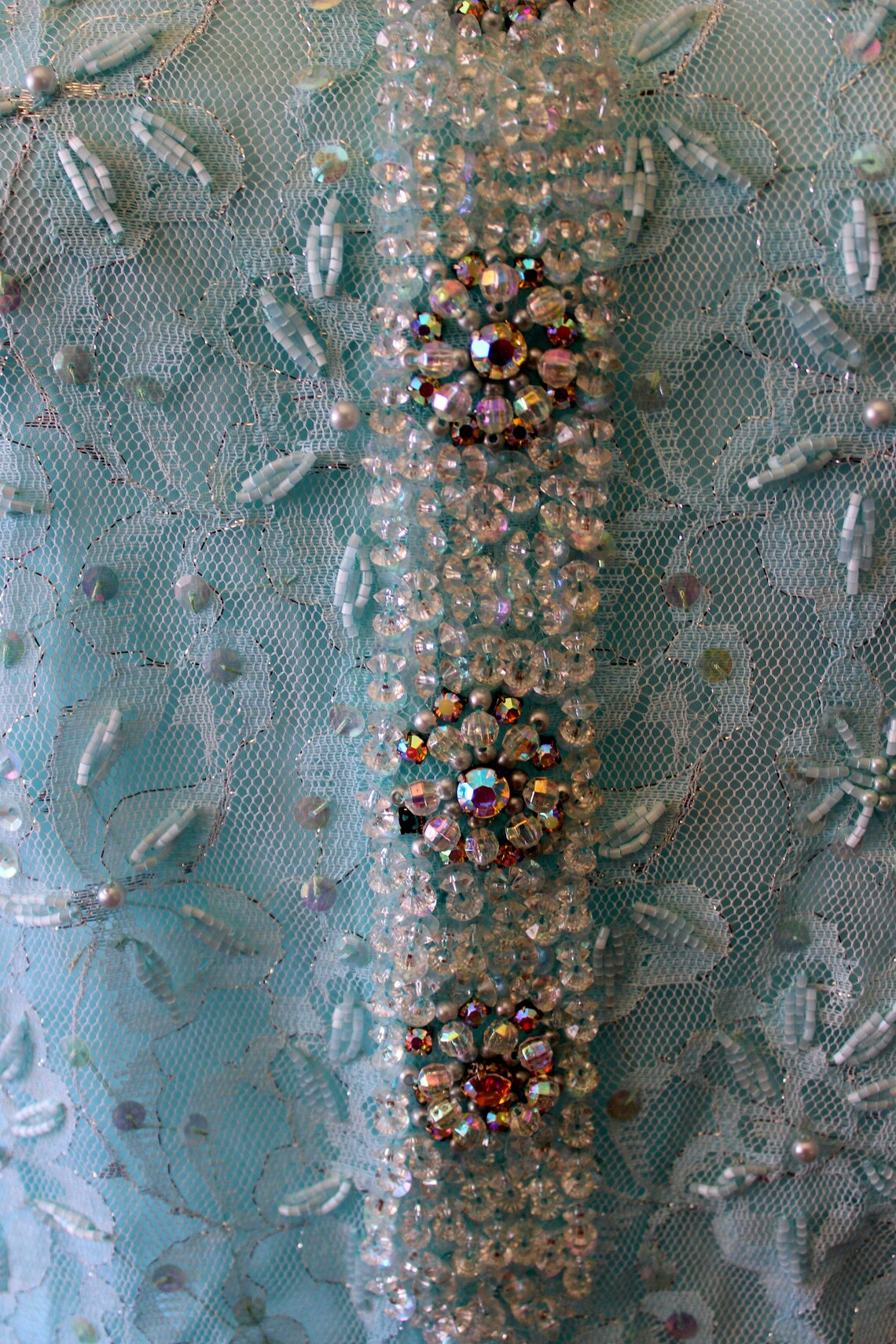 Vintage shift dress sequins beads 1960s powder blue | Etsy